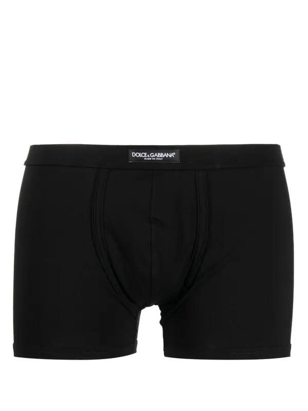 Dolce & Gabbana Logo-patch Elasticated-waist Boxers - Black