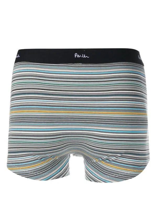 Paul Smith Logo-waistband Striped Boxers - Blue
