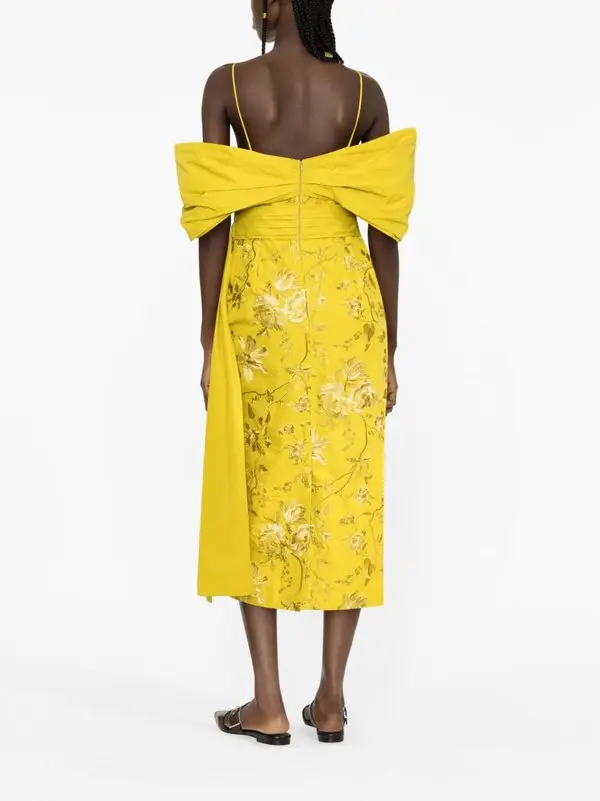 Erdem Evora Off-shoulder Embroidered Dress