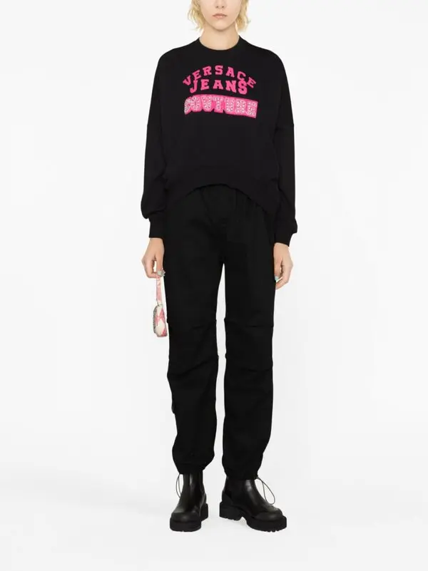 Versace Crystal-embellished Logo Sweatshirt