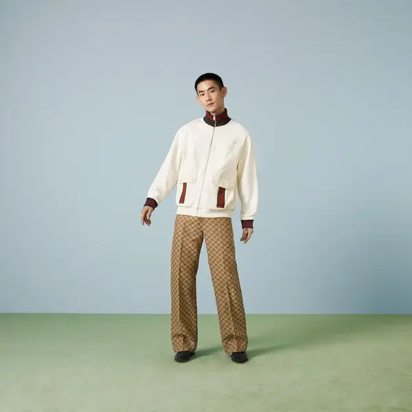 Gucci Cotton Jersey Zip Jacket With Web Ready-To-Wear - White