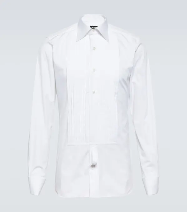 TOM FORD Cotton Voile Tuxedo Shirt - White