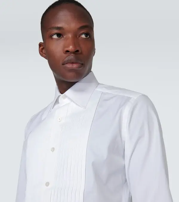 TOM FORD Cotton Voile Tuxedo Shirt - White