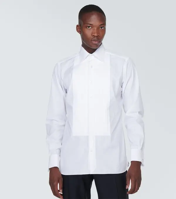 TOM FORD Cotton Voile Tuxedo Shirt - White