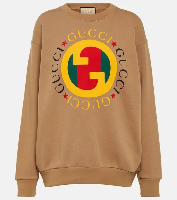 Gucci Logo Printed Cotton Jersey Sweatshirt
