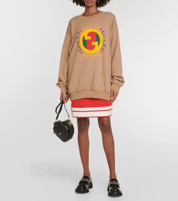 Gucci Logo Printed Cotton Jersey Sweatshirt
