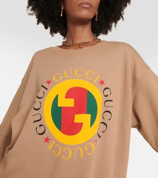Gucci Logo Printed Cotton Jersey Sweatshirt