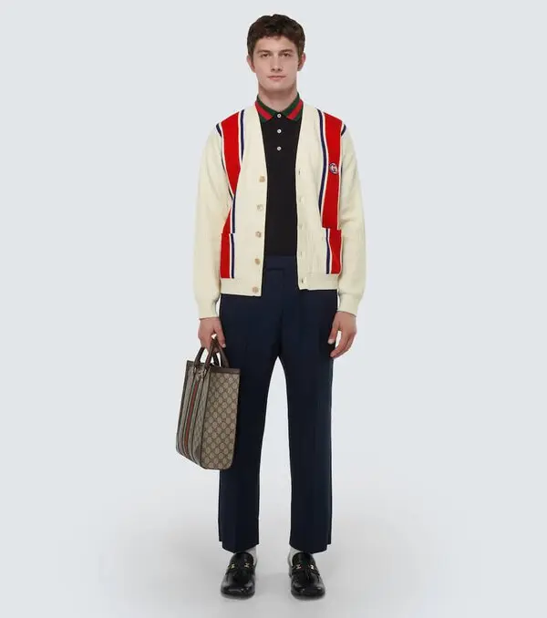 Gucci Web-collar Piqué Polo Shirt