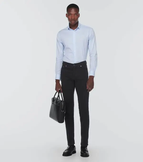 Kiton Mid-rise Straight Jeans - Black