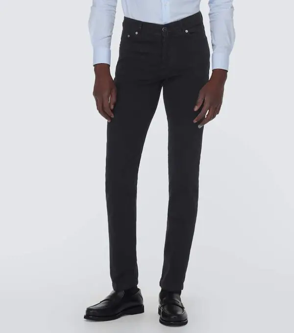 Kiton Mid-rise Straight Jeans - Black