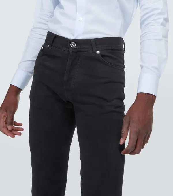 Kiton Mid-rise Straight Jeans - Black