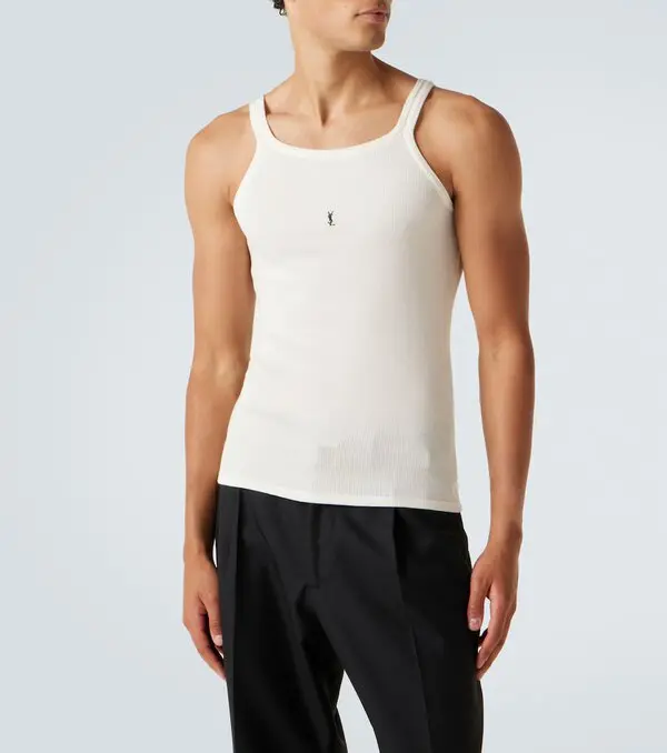 Saint Laurent Cassandra Cotton Jersey Tank Top