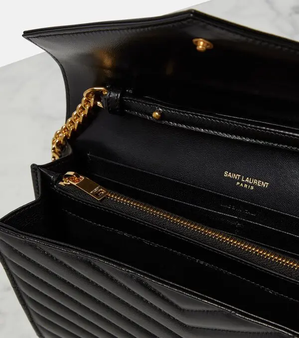 Saint Laurent Cassandre Matelassé Leather Shoulder Bag - Black