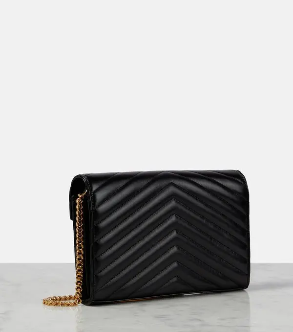 Saint Laurent Cassandre Matelassé Leather Shoulder Bag - Black