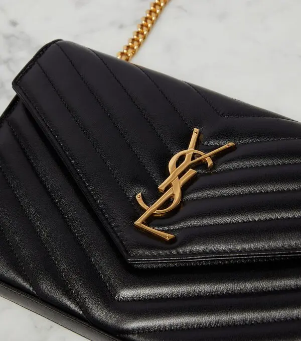 Saint Laurent Cassandre Matelassé Leather Shoulder Bag - Black