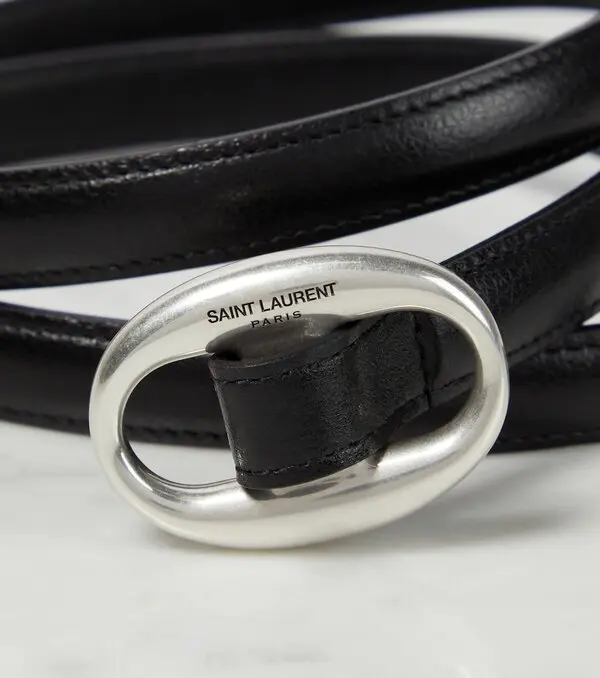 Saint Laurent Slim Leather Belt