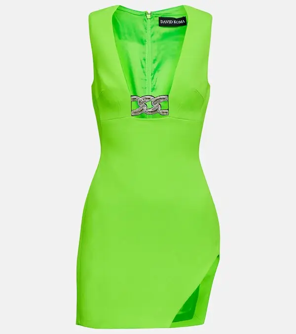 David Koma Embellished Asymmetric Mini Dress