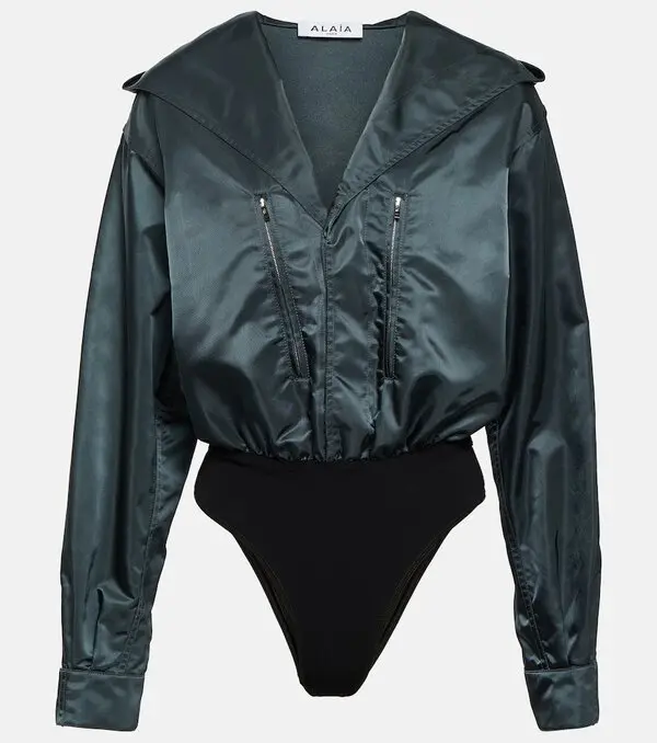 Alaïa Hooded Bodysuit - Blue