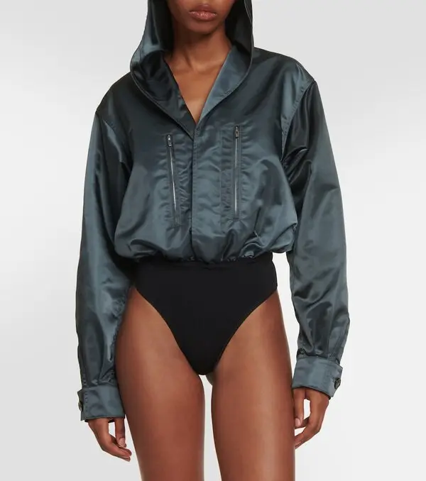 Alaïa Hooded Bodysuit - Blue