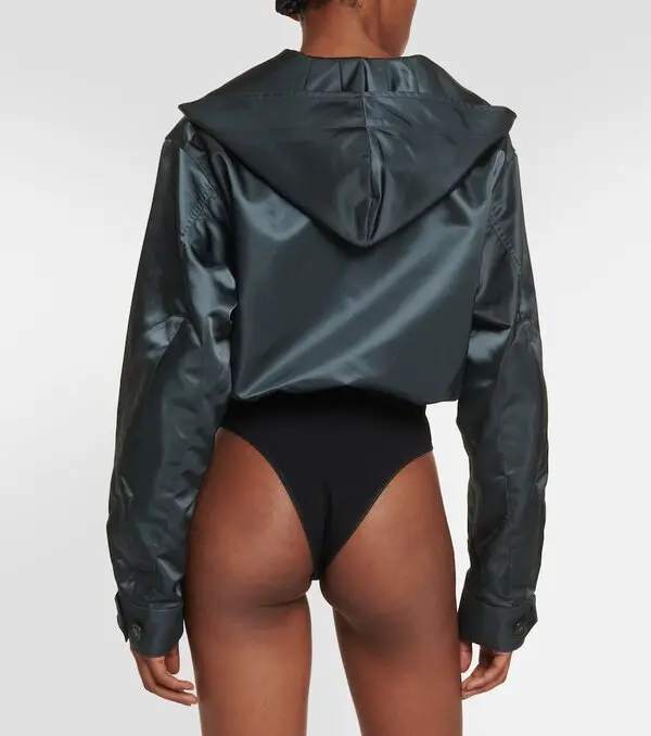 Alaïa Hooded Bodysuit - Blue