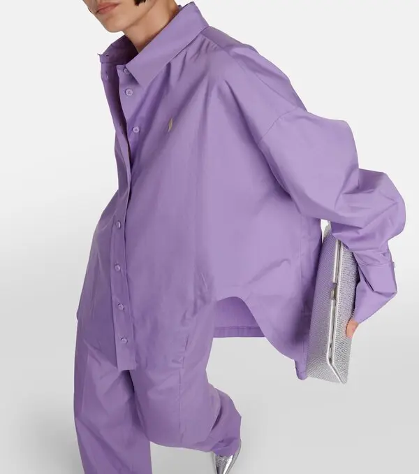 Attico Diana Cotton Poplin Shirt - Purple