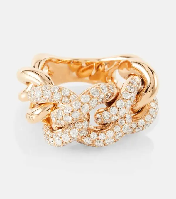 Pomellato Catene Ring With Diamonds - Gold
