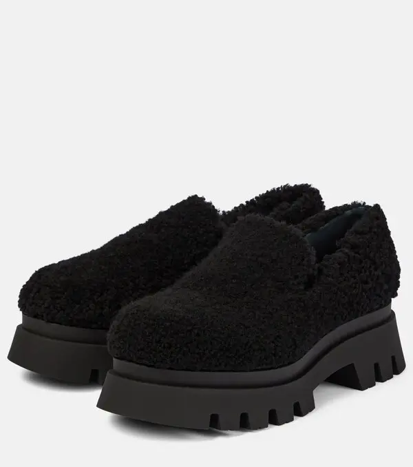 Dorothee Schumacher Furry Chic Shearling Platform Loafers