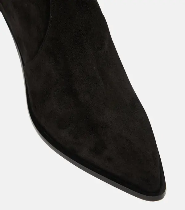 AQUAZZURA Brunswick Suede Ankle Boots - Black