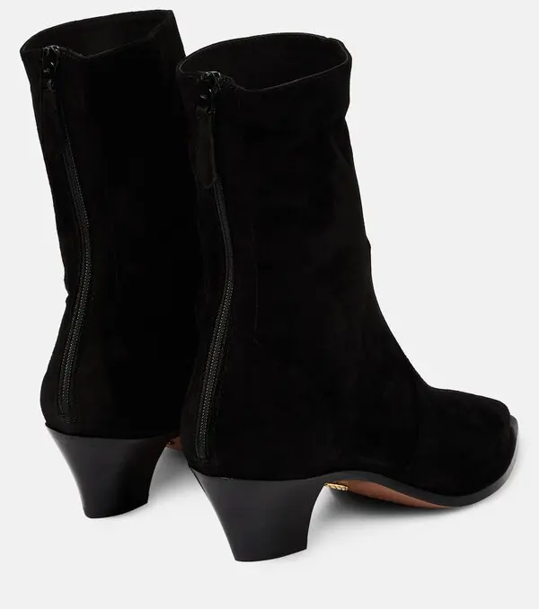 AQUAZZURA Brunswick Suede Ankle Boots - Black