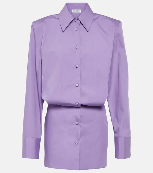 Attico Margot Cotton Mini Dress - Purple