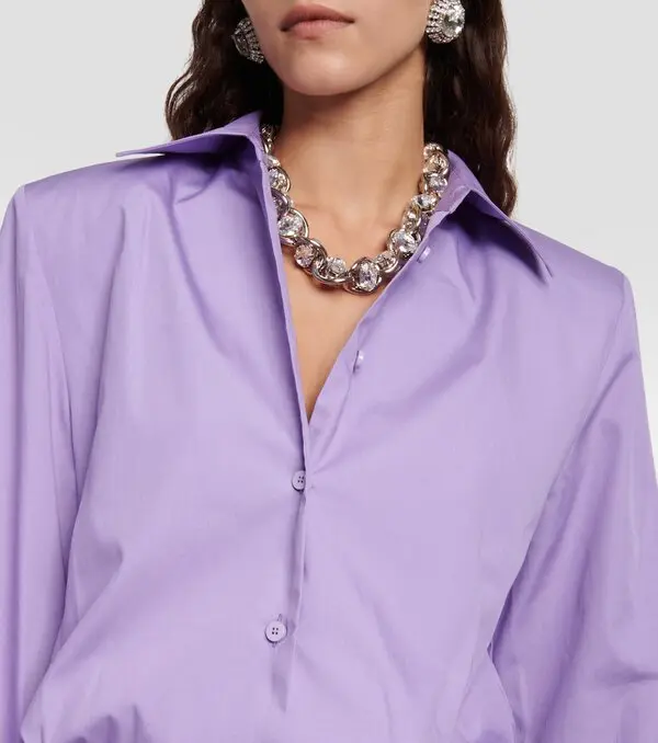 Attico Margot Cotton Mini Dress - Purple