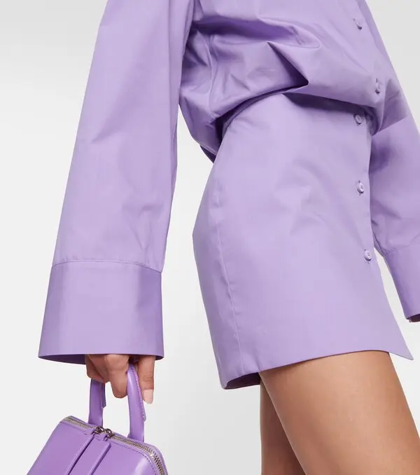 Attico Margot Cotton Mini Dress - Purple