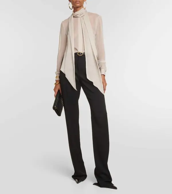 Saint Laurent Lavallière Silk Blouse