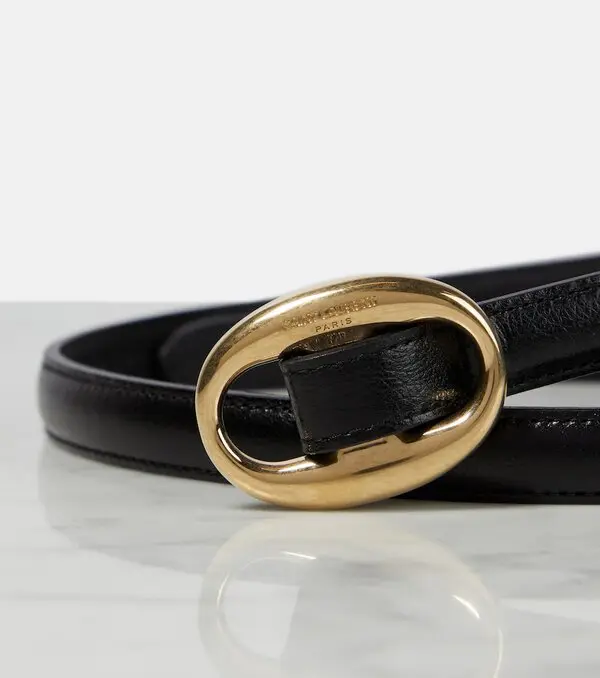 Saint Laurent Slim Leather Belt