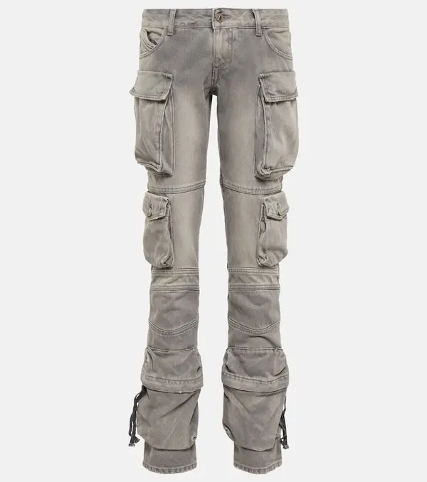 Attico Essie Denim Cargo Pants - Grey