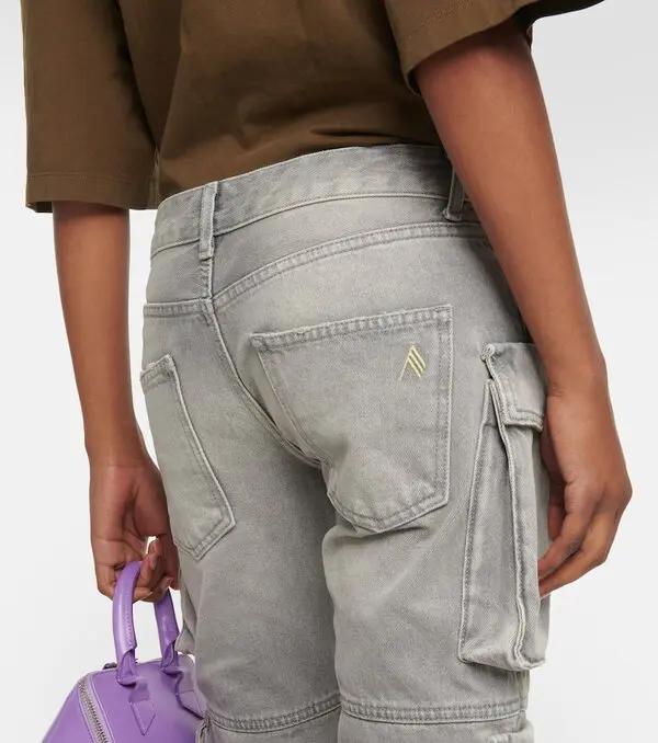 Attico Essie Denim Cargo Pants - Grey