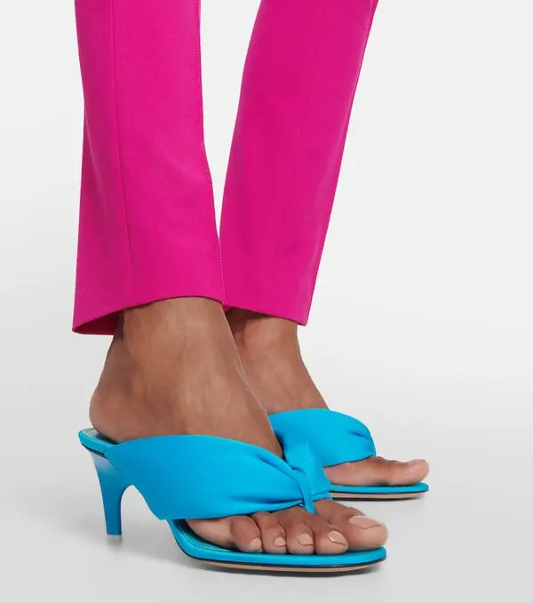 Attico Rem Satin Thong Sandals - Turquoise
