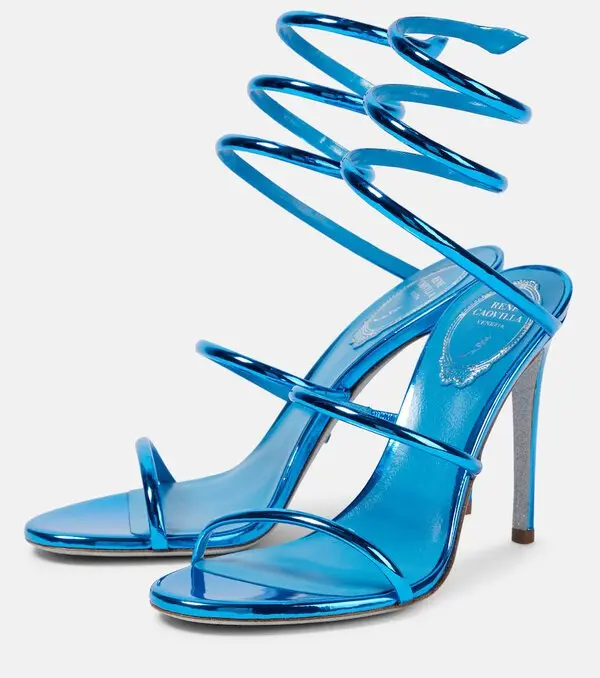 Rene Caovilla Cleo 105 Mirrored Leather Sandals