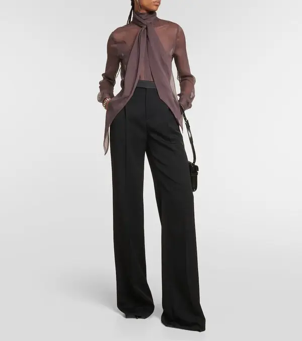 Saint Laurent High-rise Wide-leg Suit Trousers