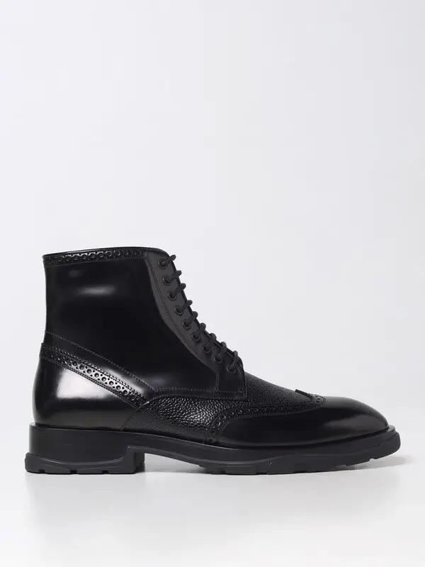 Alexander McQueen Ankle Boots In Brushed Leather