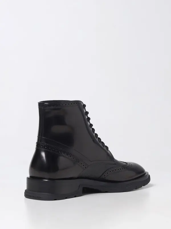 Alexander McQueen Ankle Boots In Brushed Leather