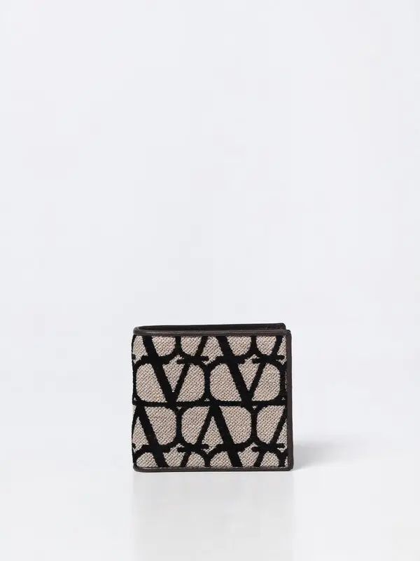 Valentino Garavani Toile Iconographe Wallet In Inlaid Fabric