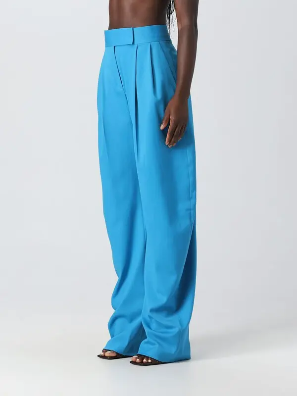 Attico Tailored Wide Leg Trousers - Gnawed Blue