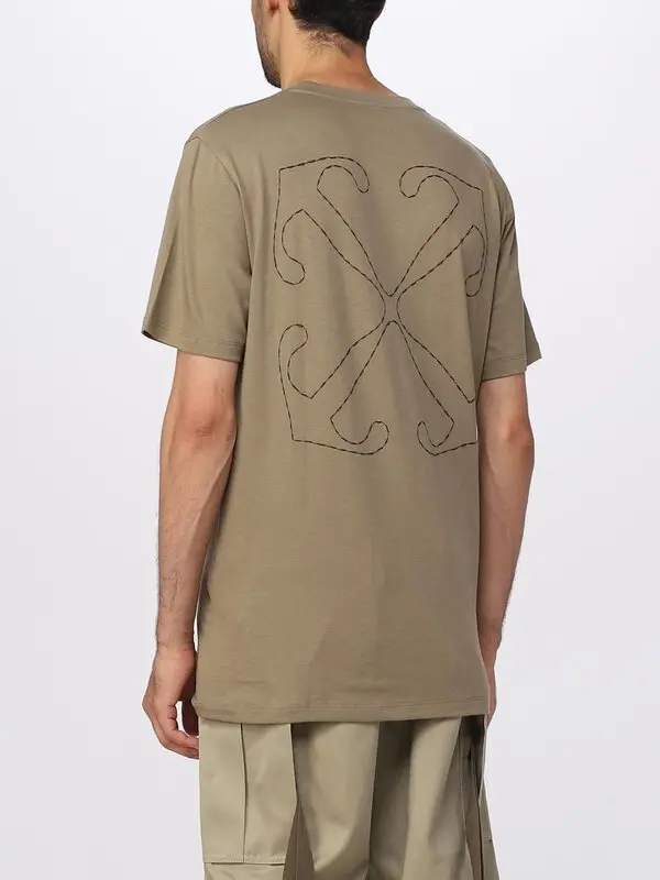 Off-White Cotton T-shirt - Beige