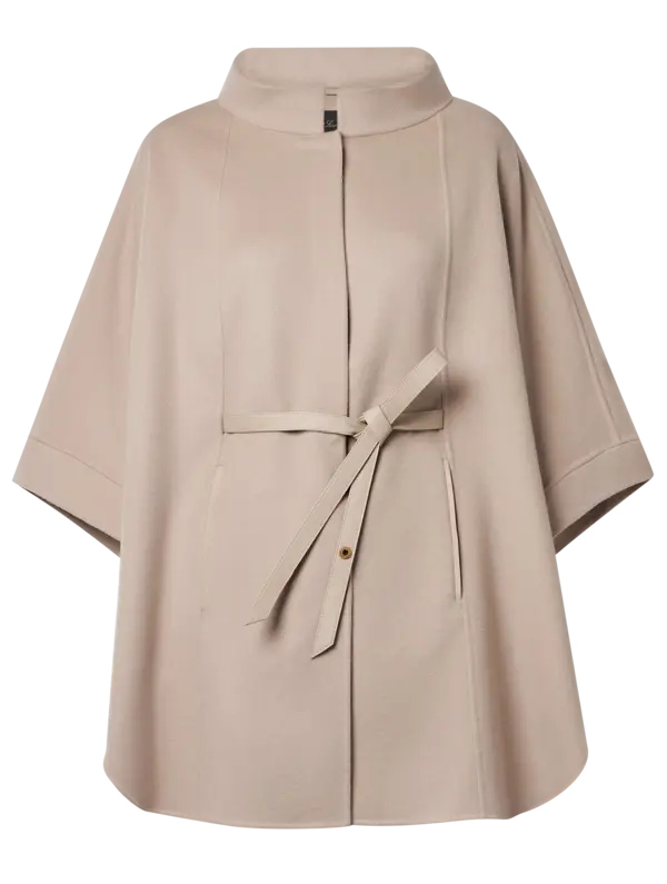 Loro Piana Belted Leather-trimmed Cashmere Cape