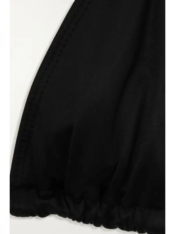 Good American Tiny Ties Stretch-satin Triangle Bikini Top - Black