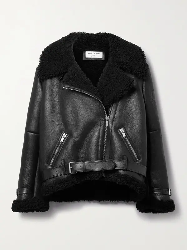 Saint Laurent Shearling Biker Jacket