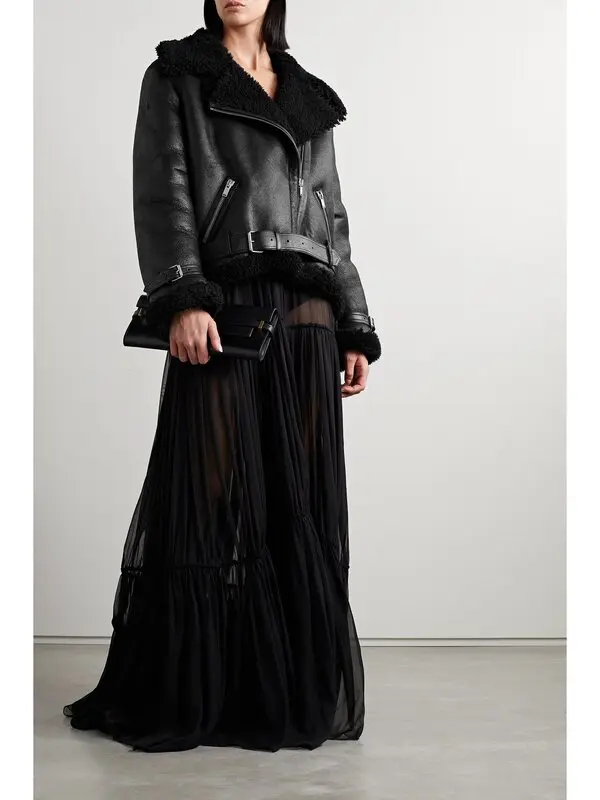 Saint Laurent Shearling Biker Jacket