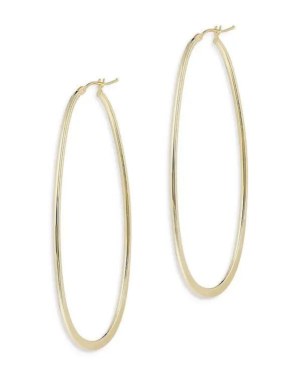 Bloomingdale'S 14k Yellow Polished Oval Hoop Earrings - Gold