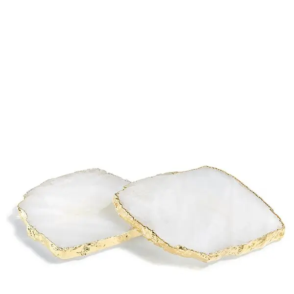 ANNA NEW YORK Kivita Coasters, Set Of 2 - Crystal/gold
